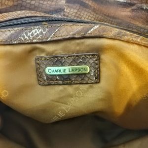Charlie Lapson | Bags | Charlie Lapson Snake Print Leather Hobo Bag ...